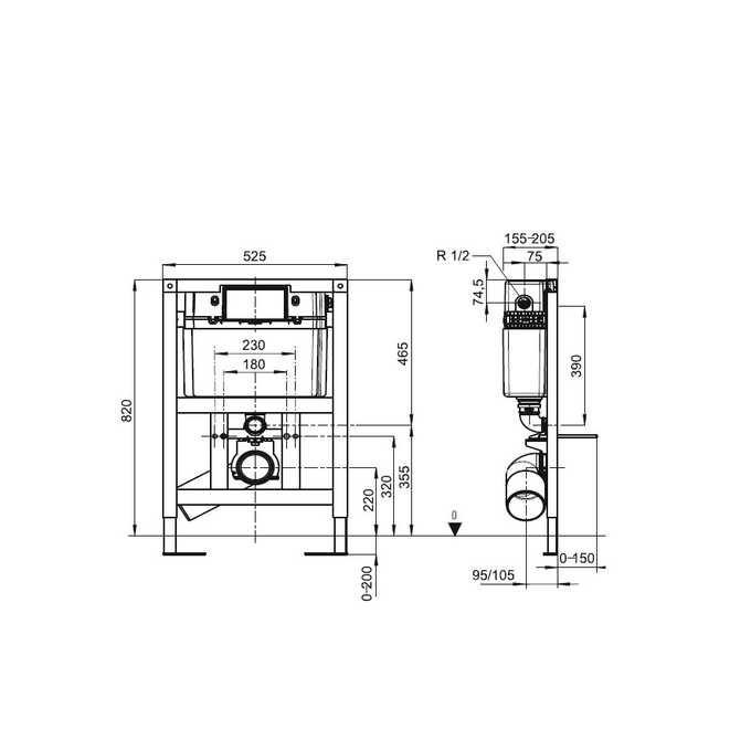 Villeroy&Boch ViConnect stelaż podtynkowy do WC niski 92247500 - Home100.pl