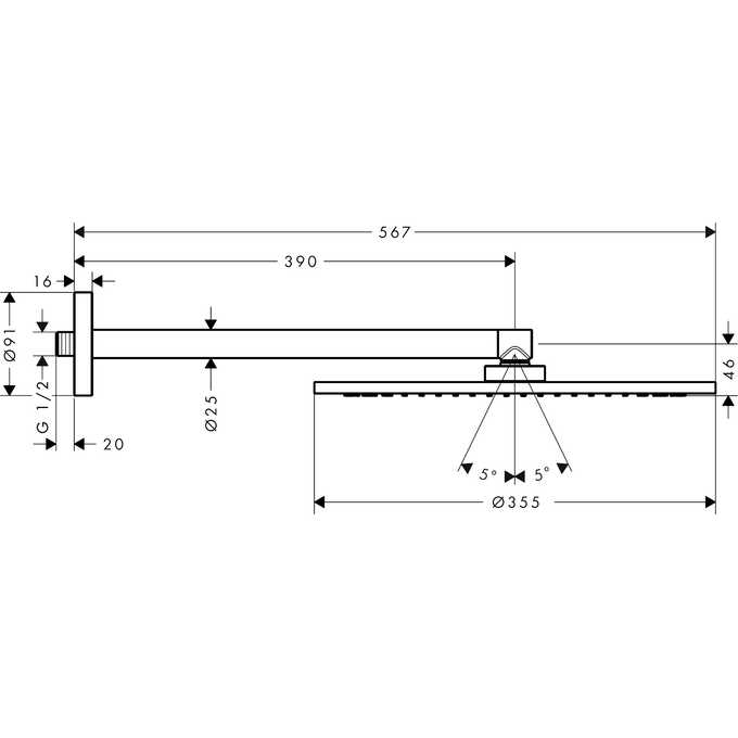 AXOR ShowerSolutions Głowica prysznicowa 350 1 jest z ramieniem ...