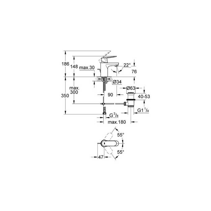 Bateria umywalkowa chrom Eurosmart Cosmopolitan Grohe 3282500E - Home100.pl