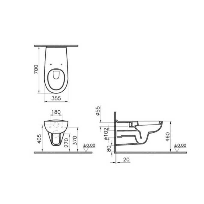 Vitra Arkitekt Miska Wisząca WC dla Osób Niepełnosprawnych 5813B003 ...