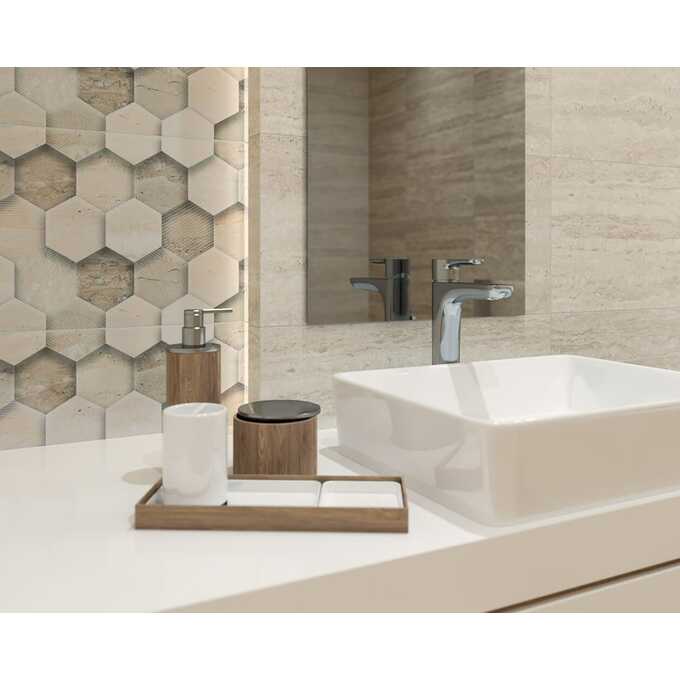 Paradyż Sunlight stone beige ściana dekor geometryk 30x60 cm - płytka ...