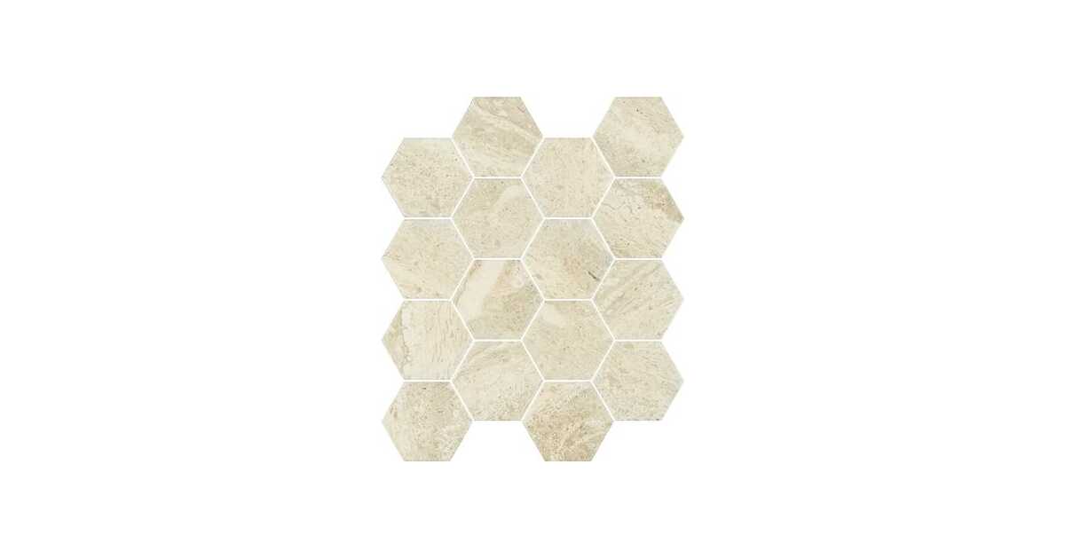 Paradyż Sunlight stone beige mozaika prasowana hexagon 22x25,5 cm ...