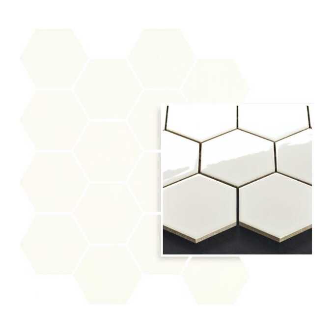 Paradyż Uniwersalna mozaika prasowana bianco Paradyż hexagon 22x25,5 cm ...