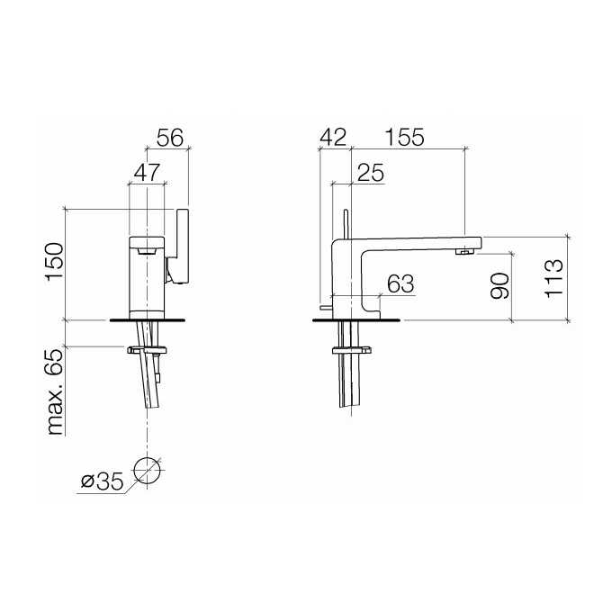Bateria umywalkowa jednouchwytowa chrom Lulu Dornbracht 33500710-00 ...