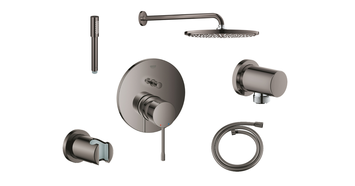 Grohe Essence zestaw prysznicowy, hard graphite 24058A01+26066A00+27057A00+27074A00+28362A00 ...