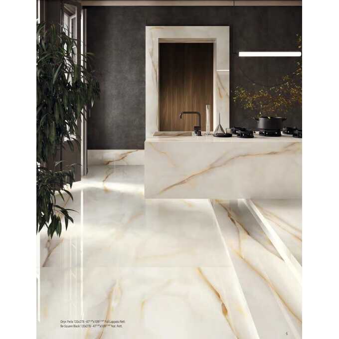 Emil Ceramica Tele Di Marmo Pure Onyx Perla Silktech Rett. 33x120cm EMRJ - stopnica narożna ...