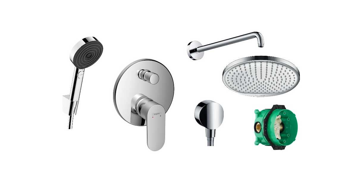 Hansgrohe Rebris S zestaw natryskowy podtynkowy z deszczownicą chrom ...