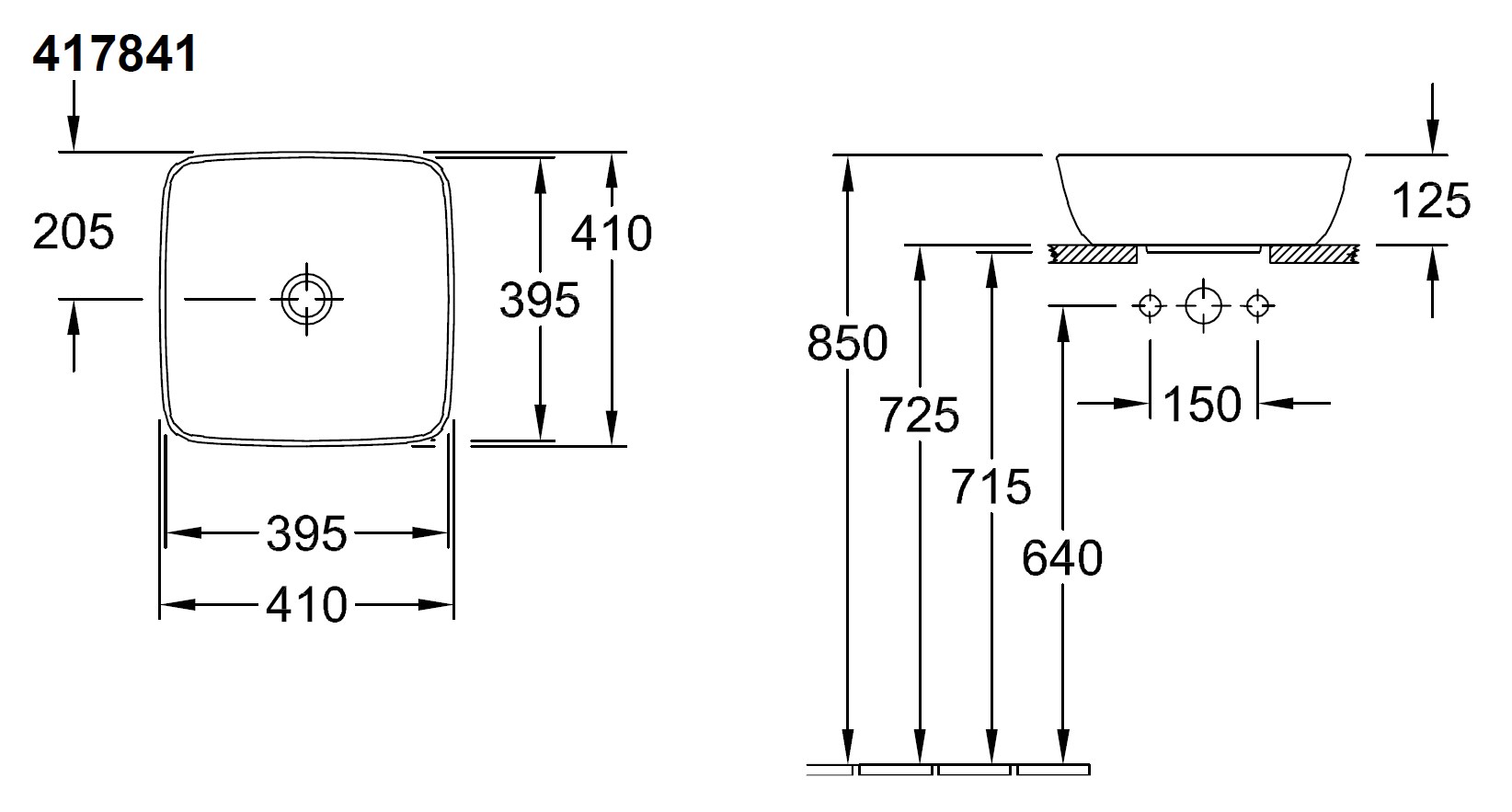 Villeroy&Boch Artis umywalka nablatowa 41x41cm 417841R1 - Home100.pl