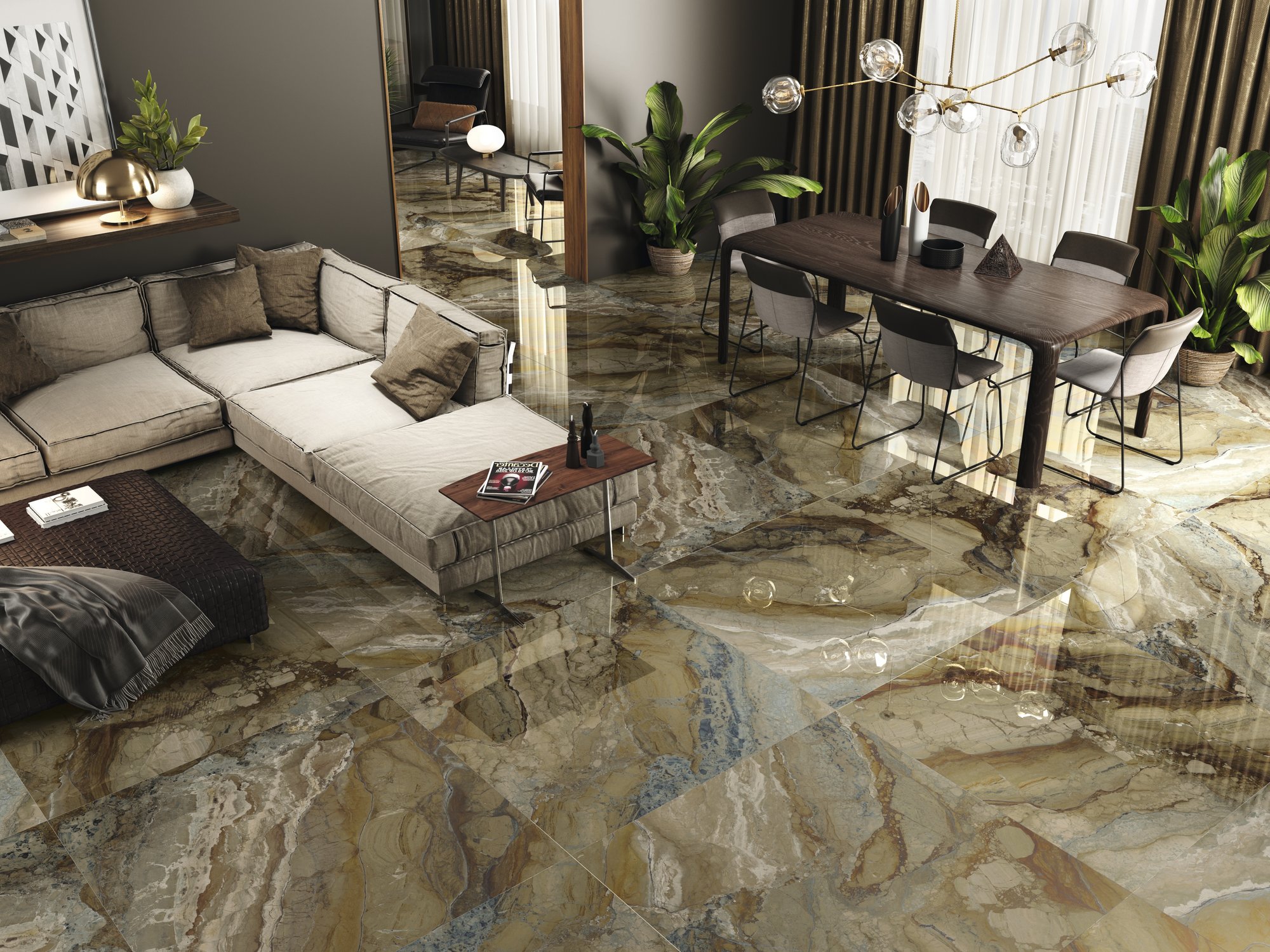 Ape Rex Brown Polished Rect 120x120cm - płytka podłogowa - Home100.pl