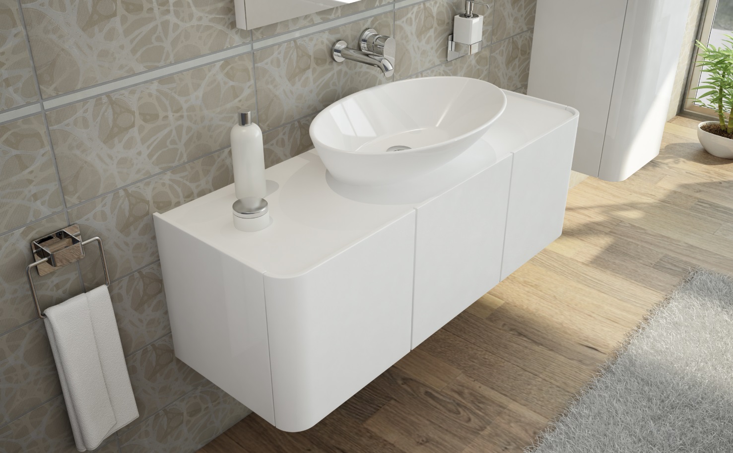 Vitra GEO Umywalka nablatowa, owalna 60 x 38 cm biała 4423B003-0016 ...