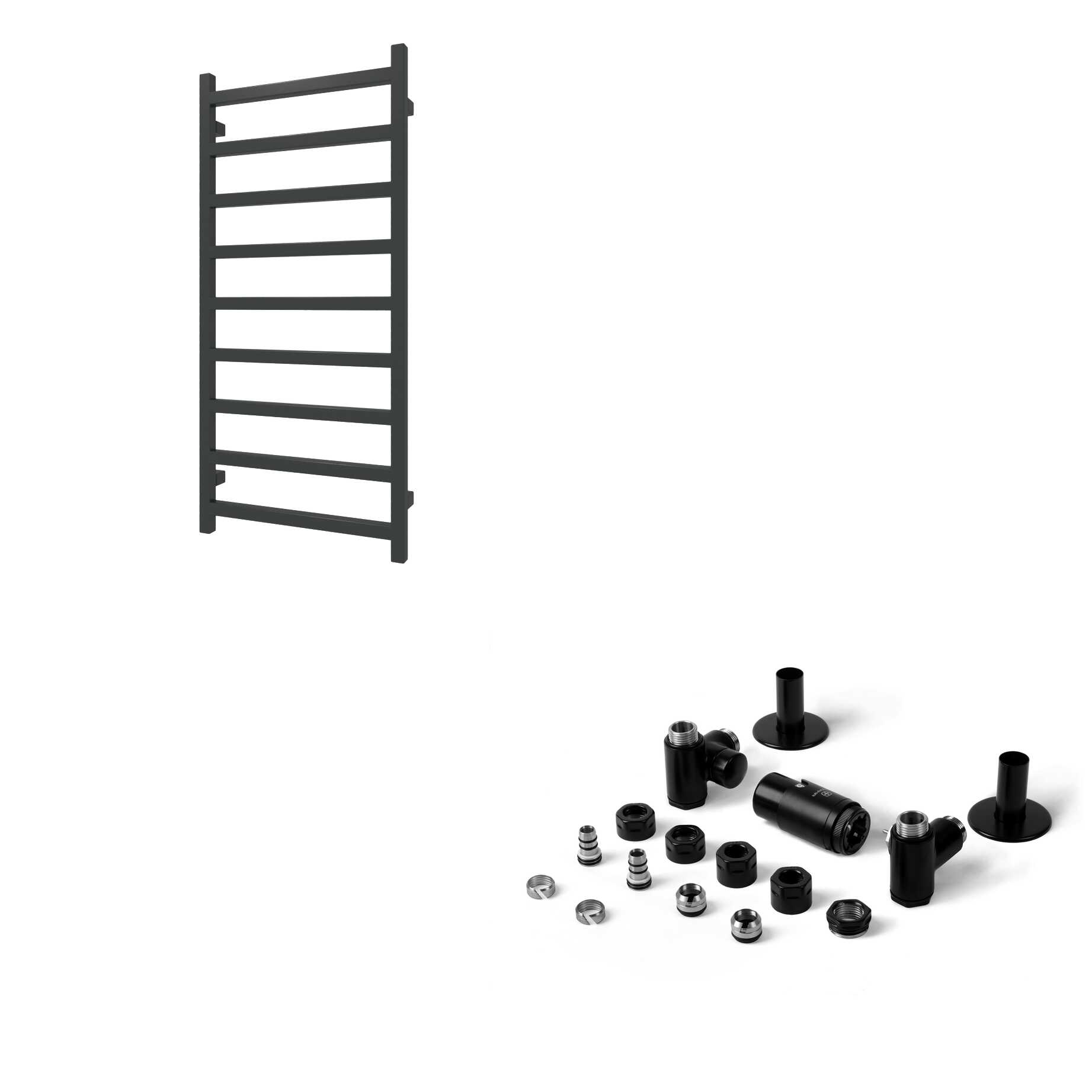 [Zestaw] Terma SIMPLE Grzejnik łazienkowy 108x50cm RAL 9005 mat ...