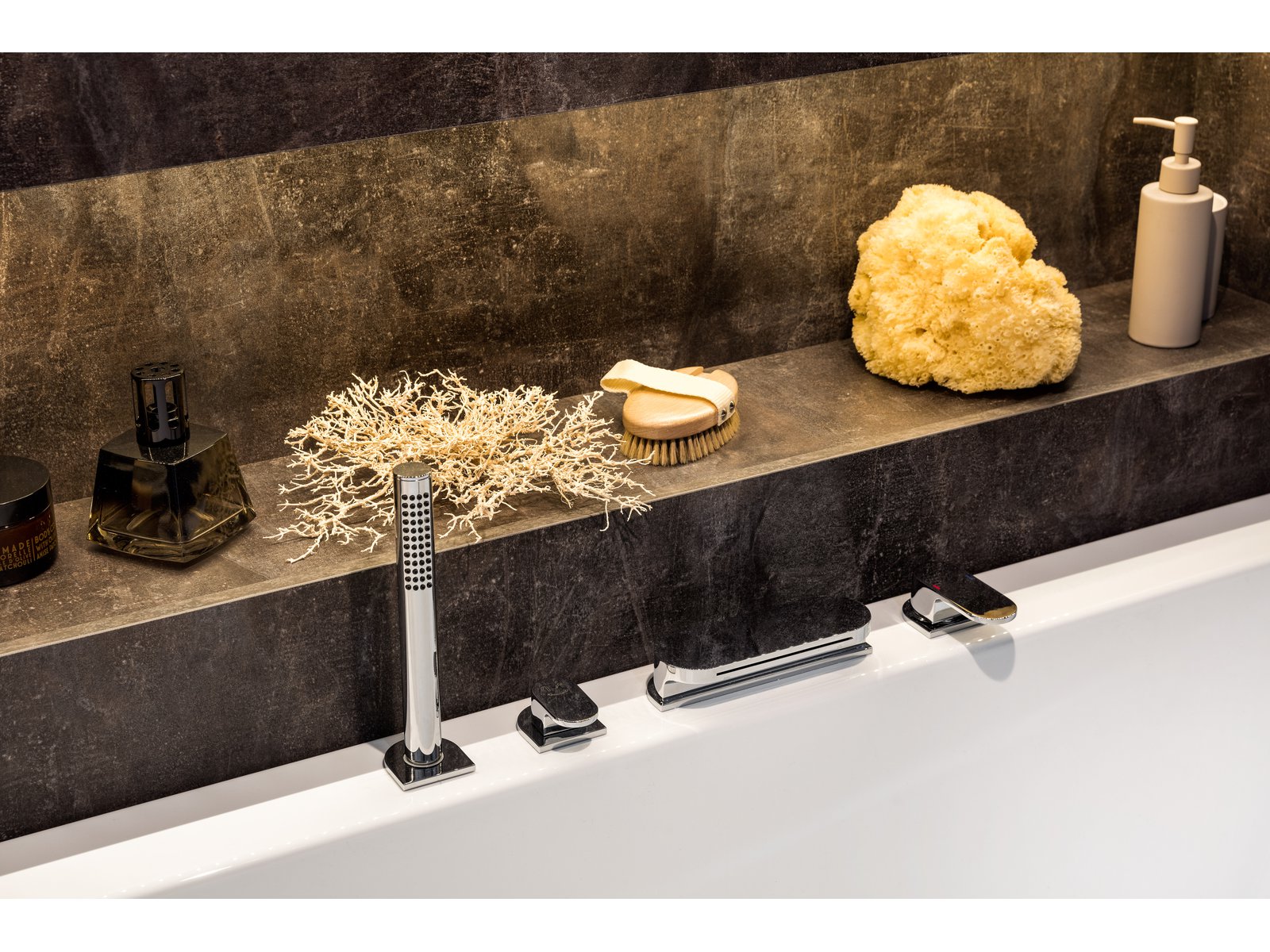 Ravak Bateria wannowa czterootworowa stojąca wodospad CR 025.00 CHROME X070073 - Home100.pl